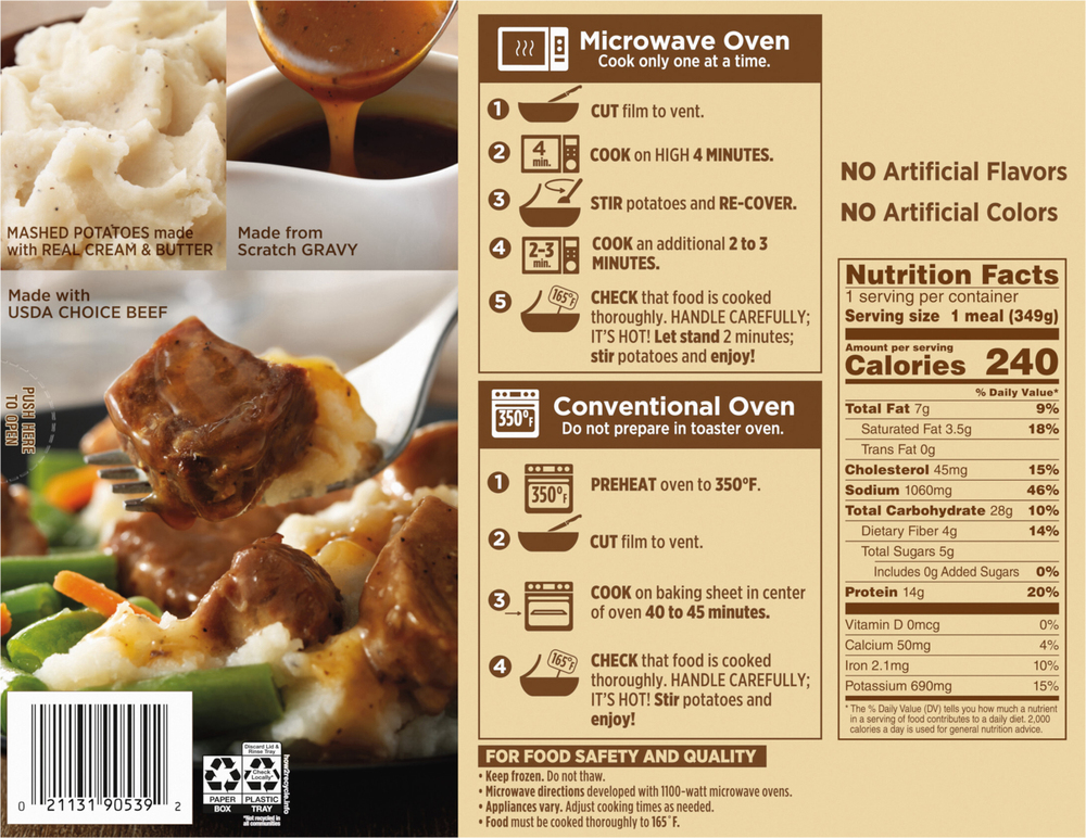 Marie Callender's Beef, Slow Roasted-Planogram-Back