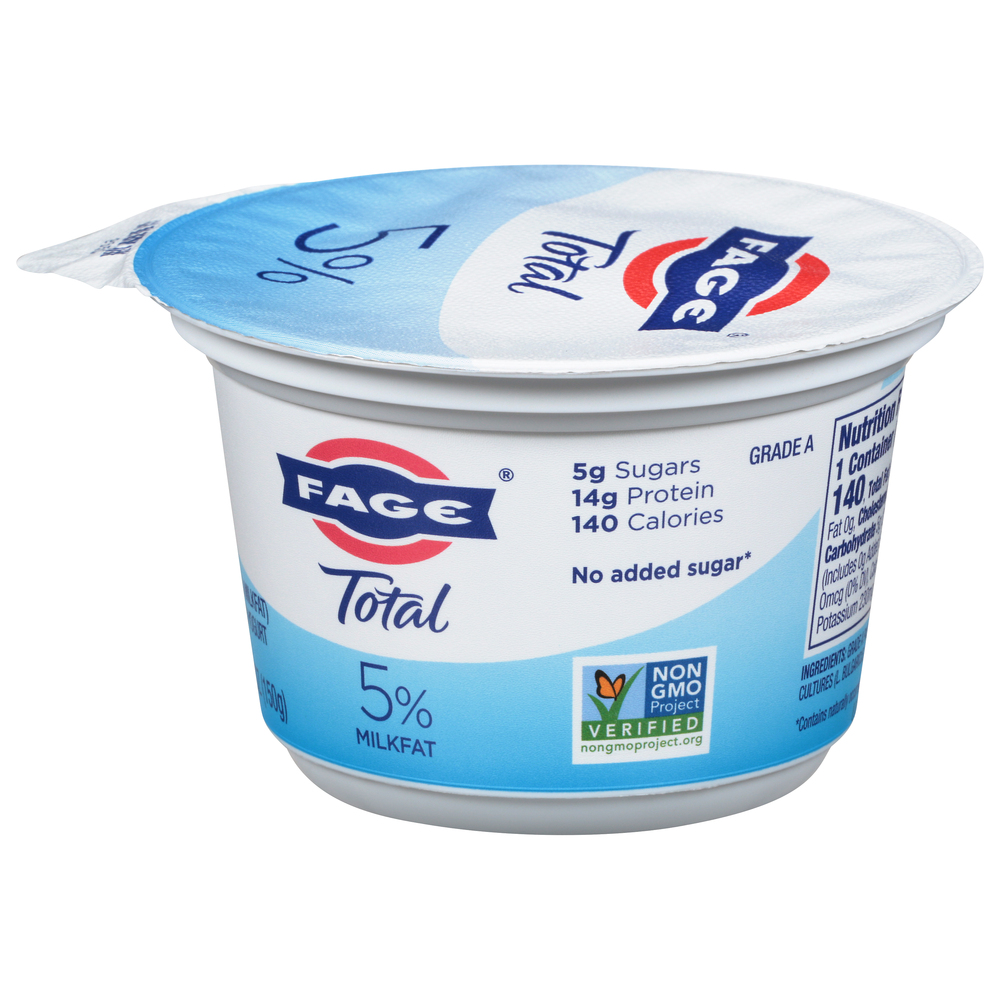 Fage Total Yogurt, Greek, Whole Milk, Strained-Front-Right-Elevated