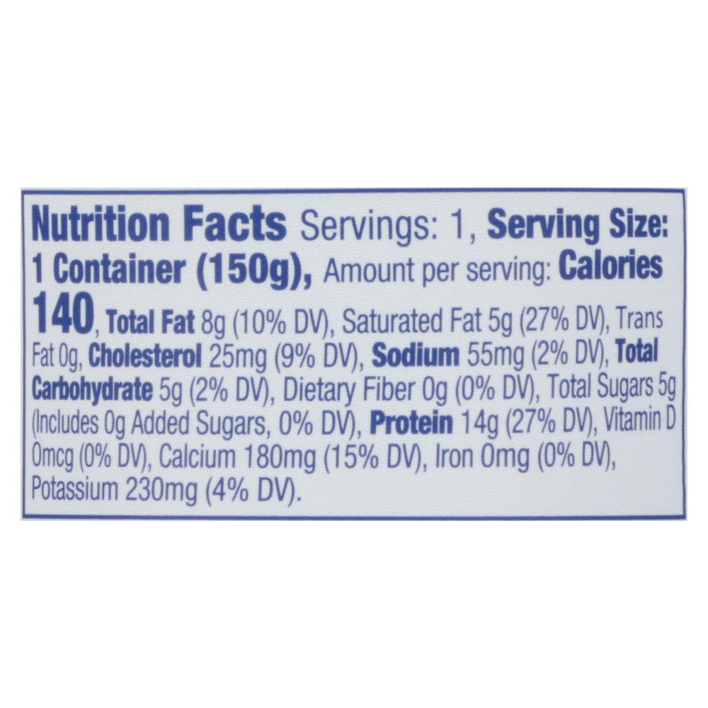 Fage Total Yogurt, Greek, Whole Milk, Strained-Nutrition-Facts