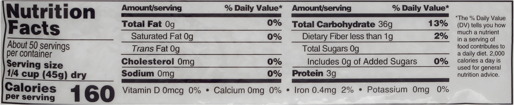 Dynasty Jasmine Rice, Milagrosa-Nutrition-Facts