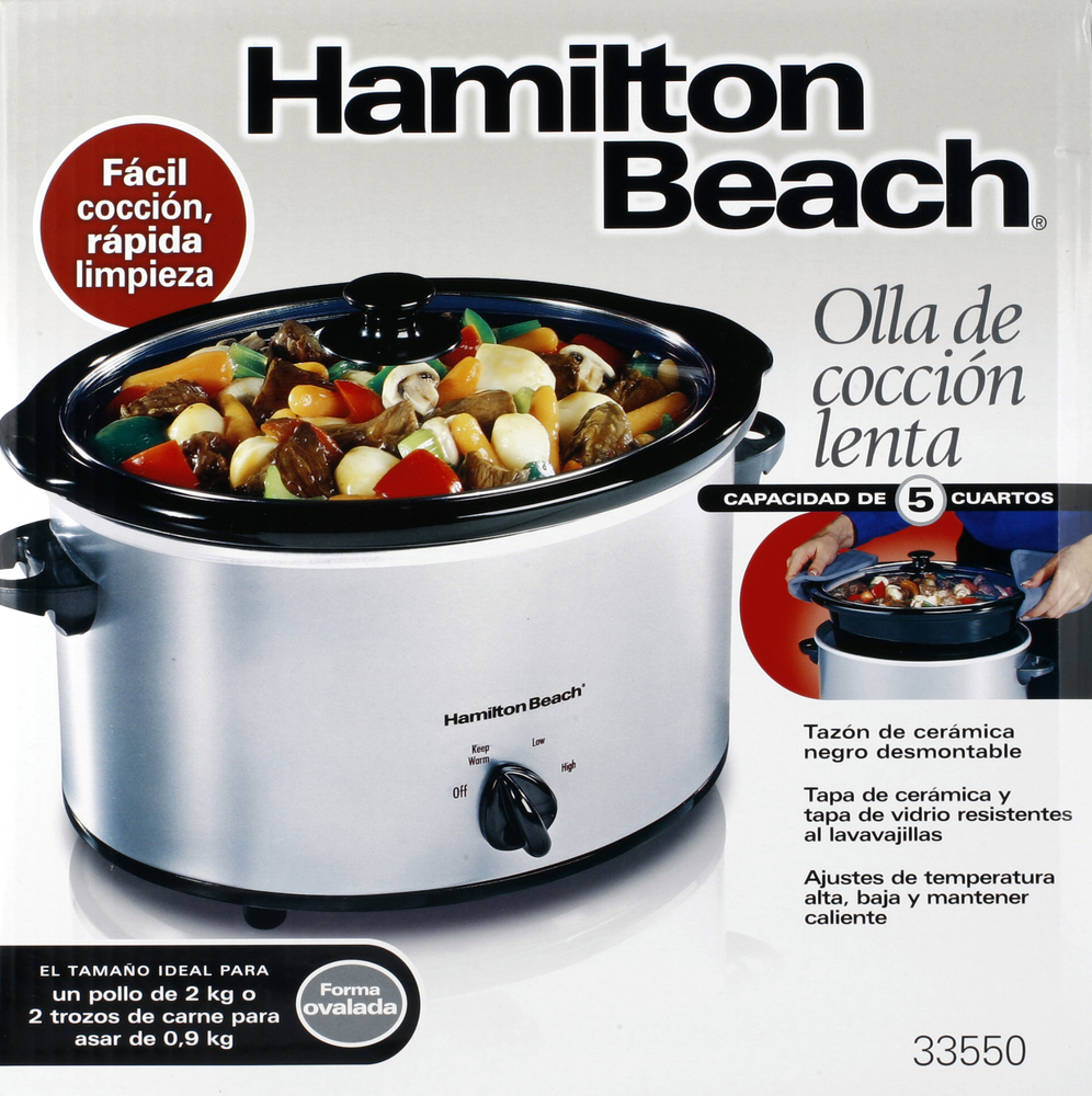 Hamilton Beach Slow Cooker, 5 Quart Capacity-Planogram-Back