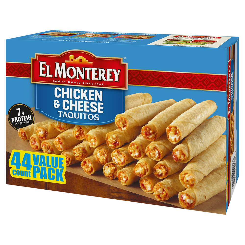El Monterey Taquitos, Chicken & Cheese, Value Pack-Front-Right-Elevated