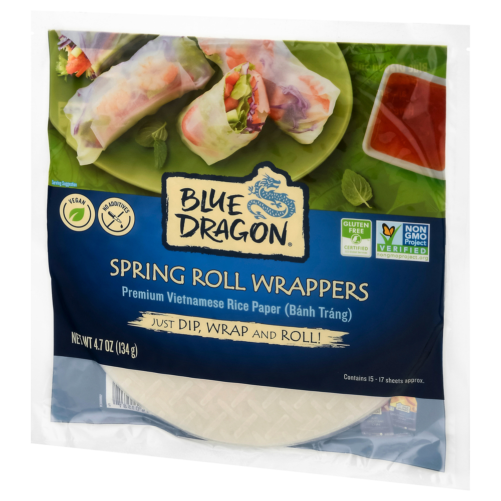 Blue Dragon Spring Roll Wrappers-Front-Right-Elevated