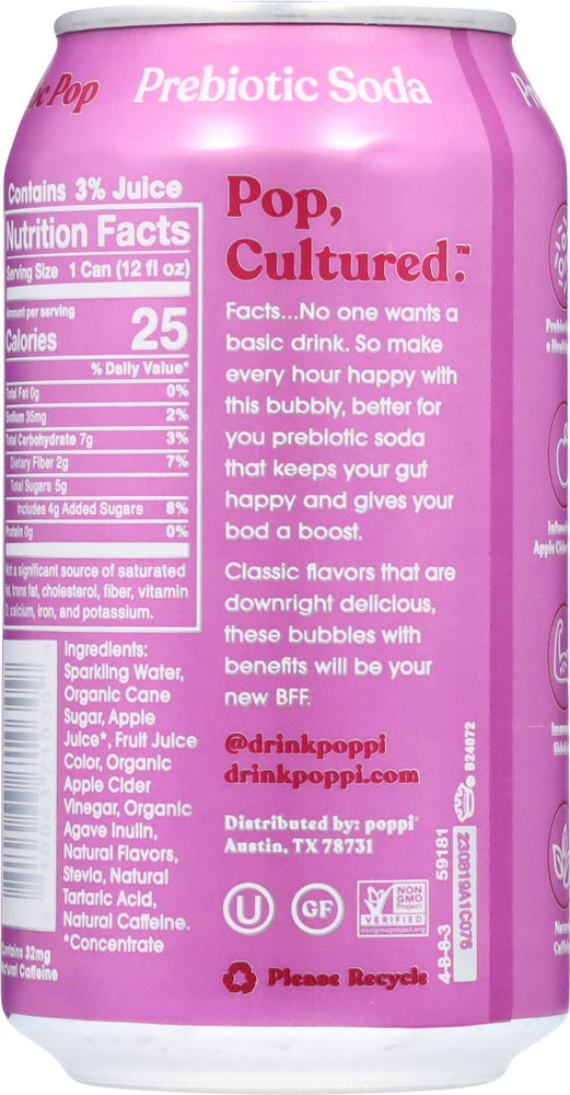 Poppi Prebiotic Soda, Doc Pop-Planogram-Back