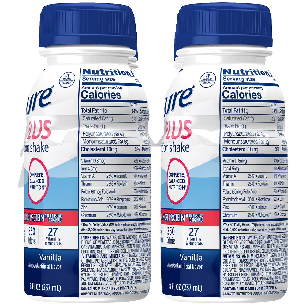 Ensure Plus Plus Nutrition Shake Vanilla Ready-to-Drink Bottles ...