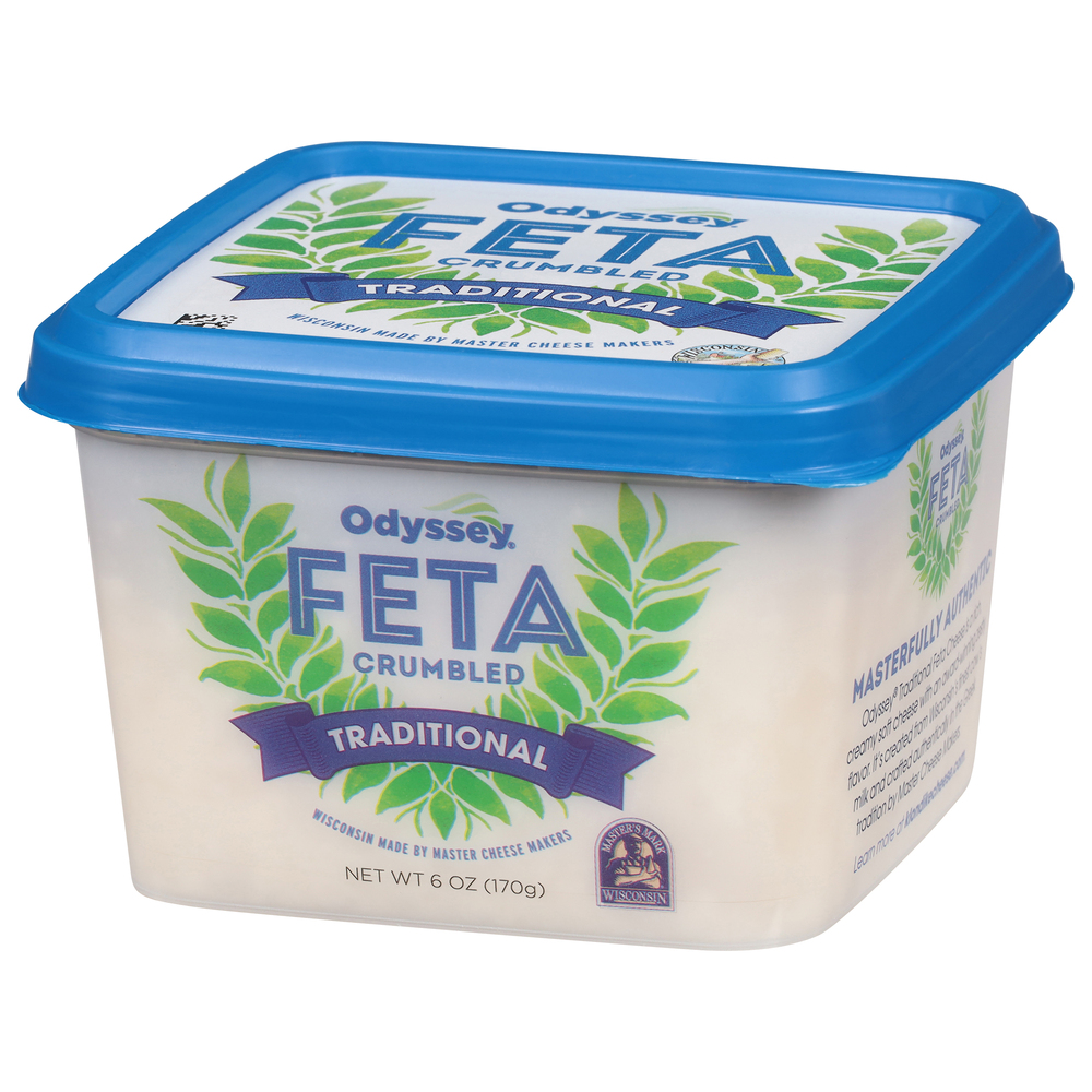 Odyssey Feta, Traditional, Crumbled-Front-Right-Elevated