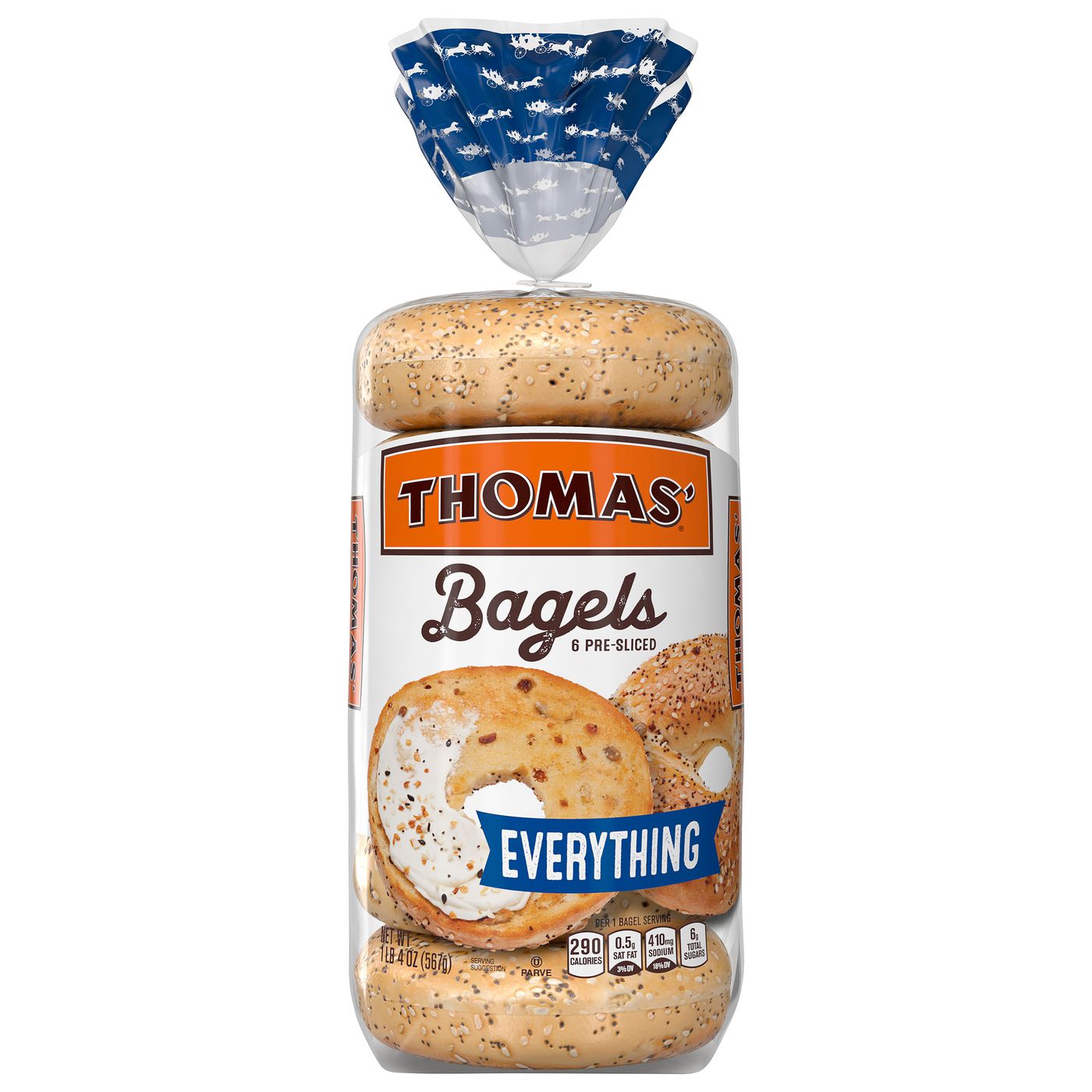 Thomas' Bagels, Pre-Sliced, Everything-Main