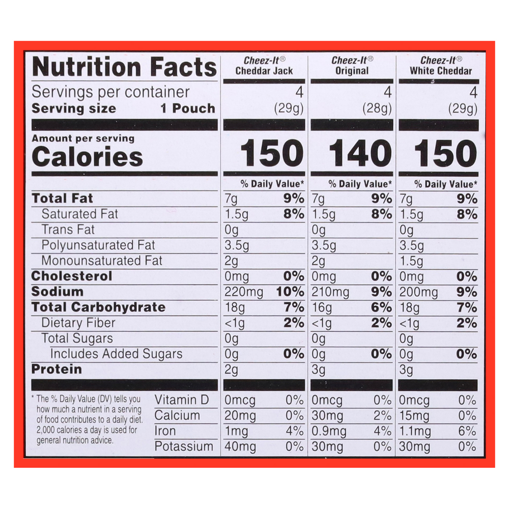 Cheez-It Snack Crackers, Original/White Cheddar/Cheddar, Baked, 12 ...