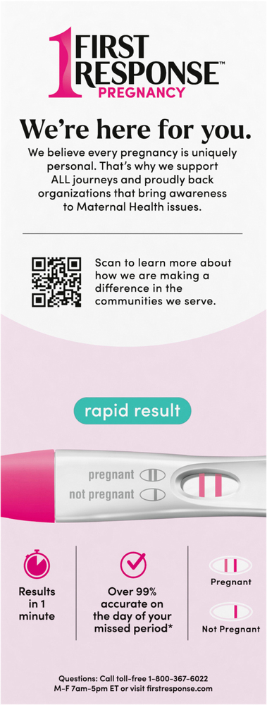First Response Pregnancy Tests, Rapid Result-Planogram-Back