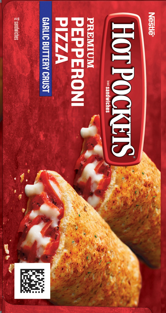 Hot Pockets Sandwiches, Garlic Buttery Crust, Pepperoni Pizza, 12 Pack ...