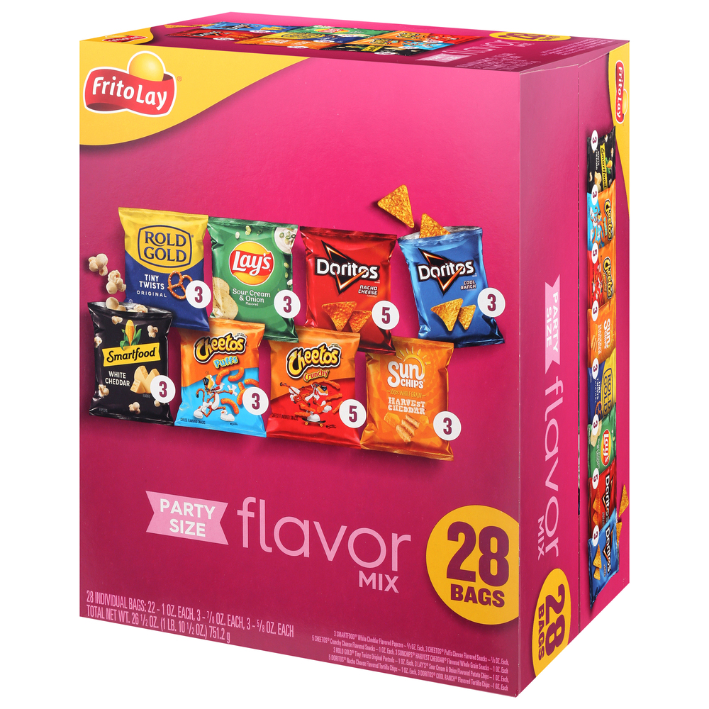 Frito Lay Flavor Mix Party Size Front Right Elevated