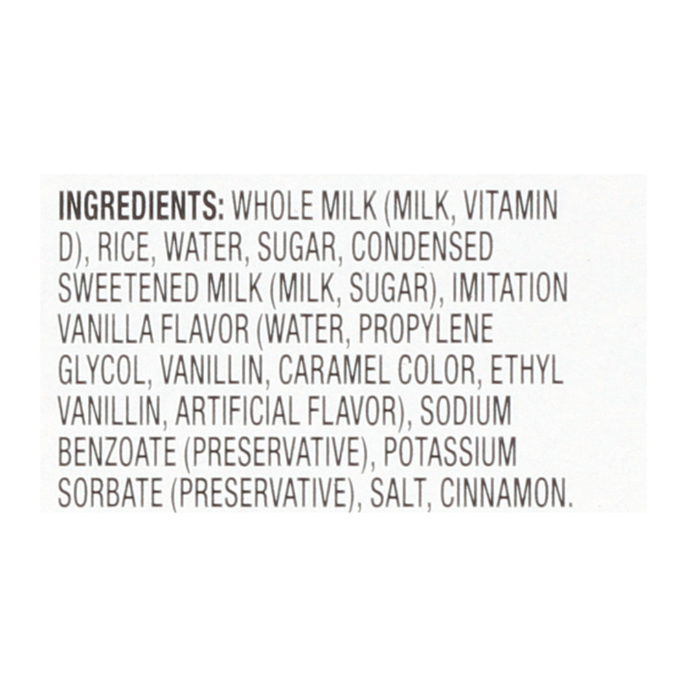 Reynaldo's Rice Pudding, Traditional-Ingredients