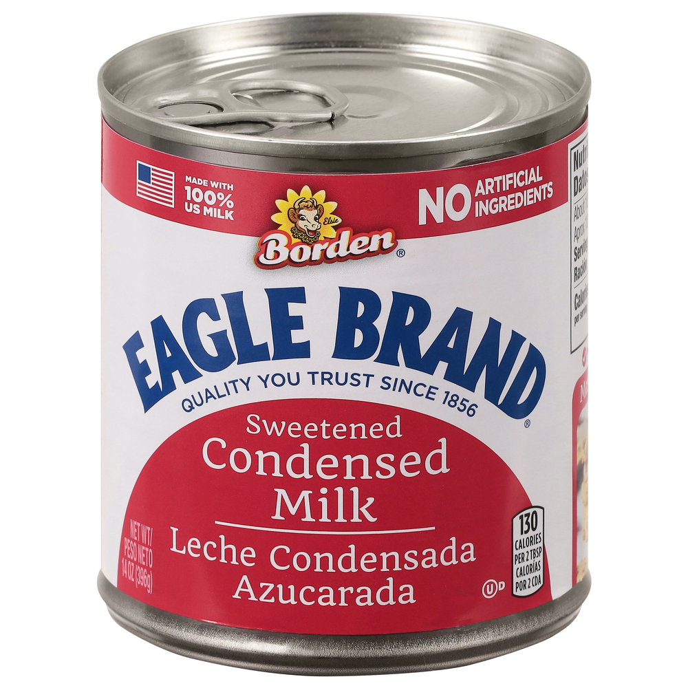 Eagle Brand Borden Condensed Milk, Sweetened-Front-Right-Elevated