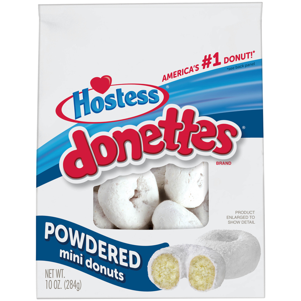 Hostess Donettes Donuts, Powdered, Mini-Hero