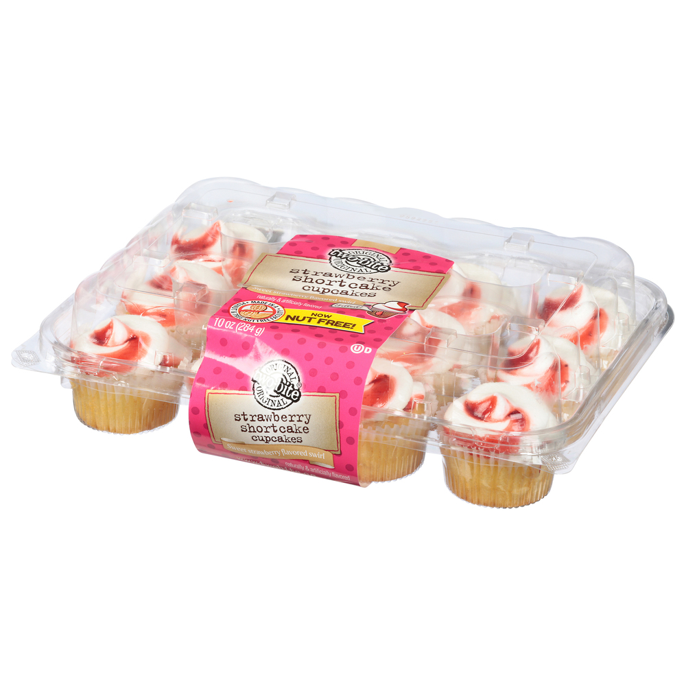 Two-Bite Shortcake Cupcakes, Strawberry-Front-Right-Elevated