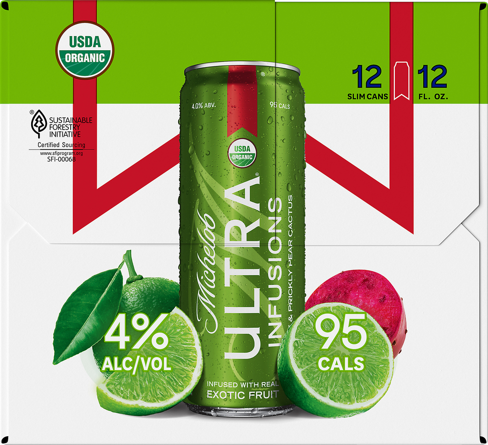 Michelob Ultra Infusions Beer, Lime & Prickly Pear Cactus, 12 Pack ...