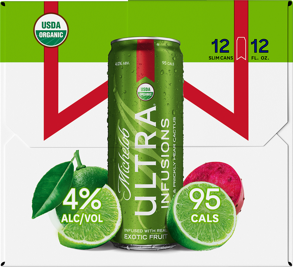 Michelob Ultra Infusions Beer, Lime & Prickly Pear Cactus, 12 Pack ...
