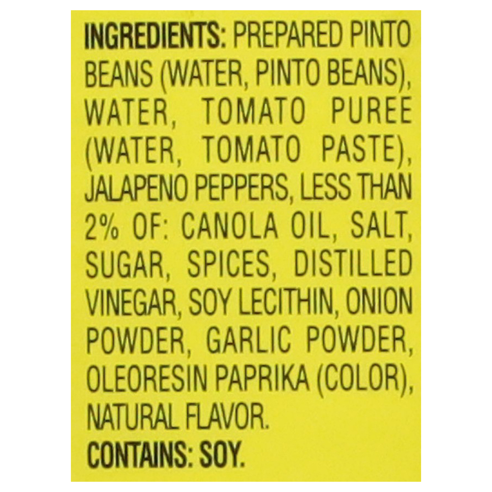 Ranch Style Beans-Ingredients