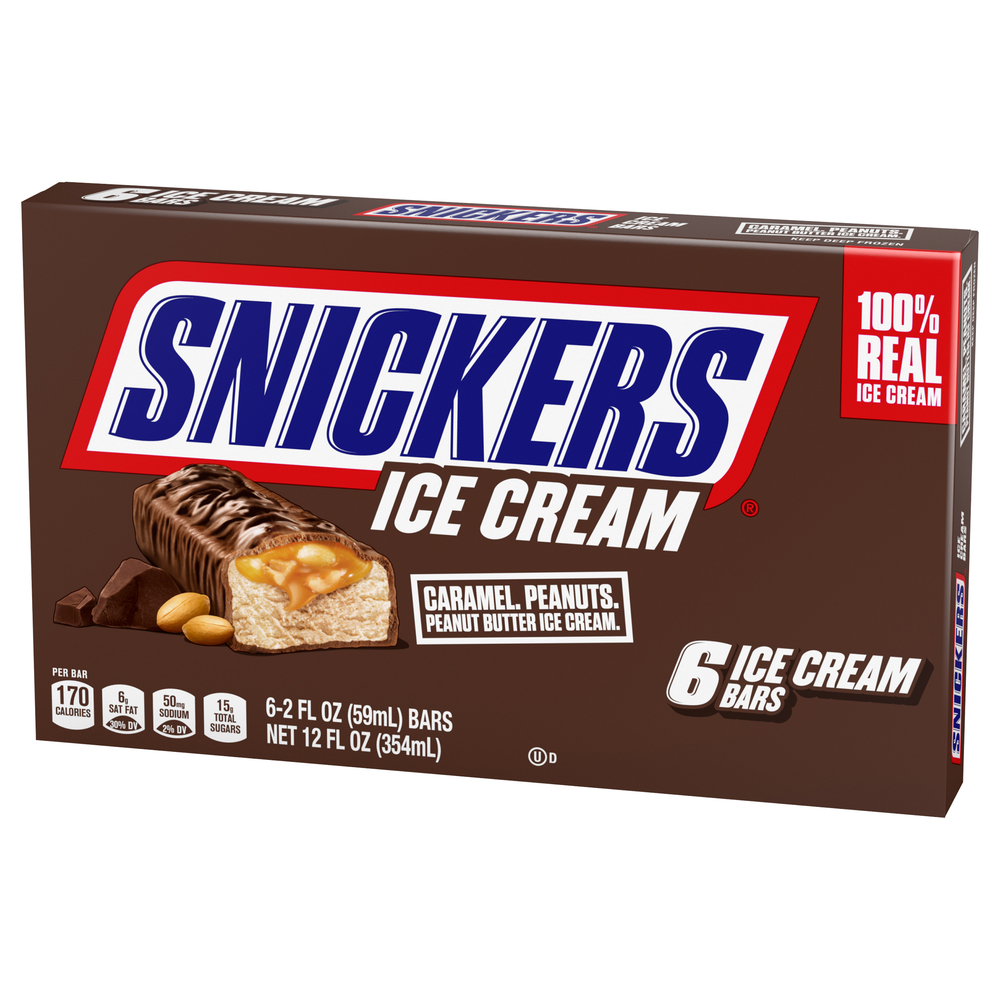 Snickers Ice Cream Bars-Front-Right-Elevated