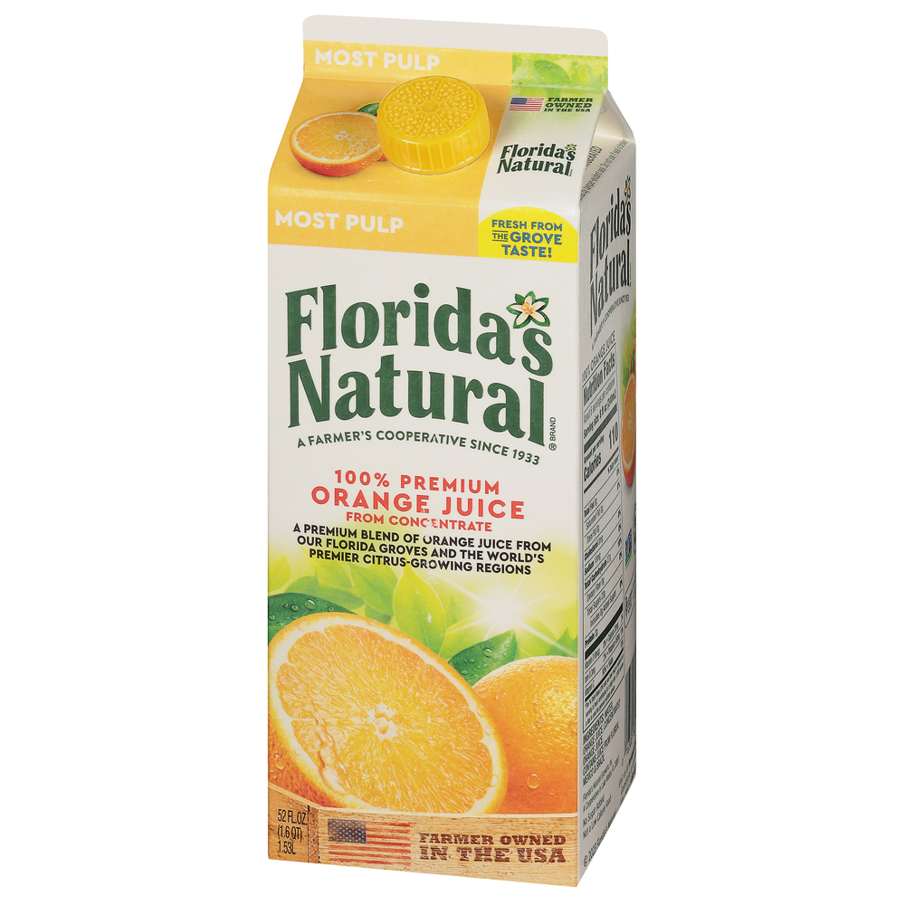 Florida's Natural Orange Juice, Most Pulp-Front-Right-Elevated