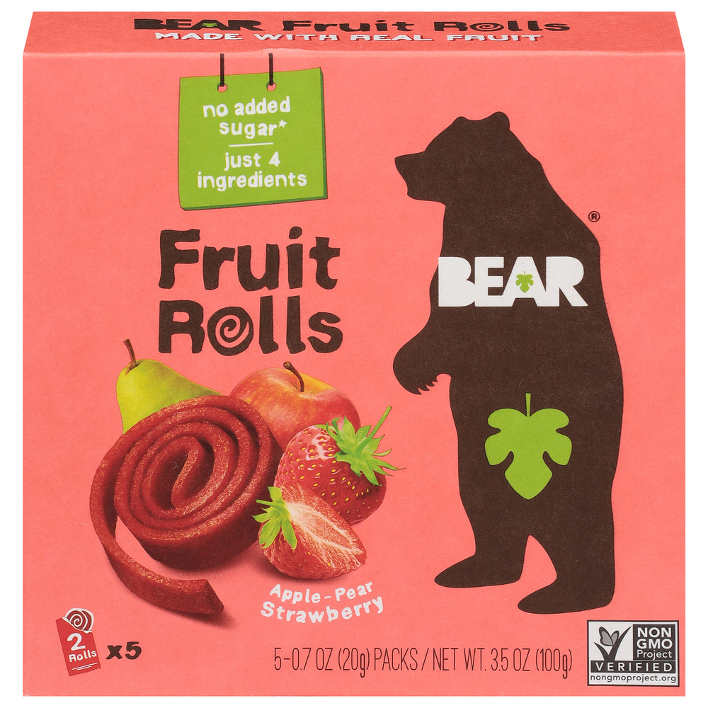 Bear Fruit Rolls, Apple-Pear Strawberry-Main