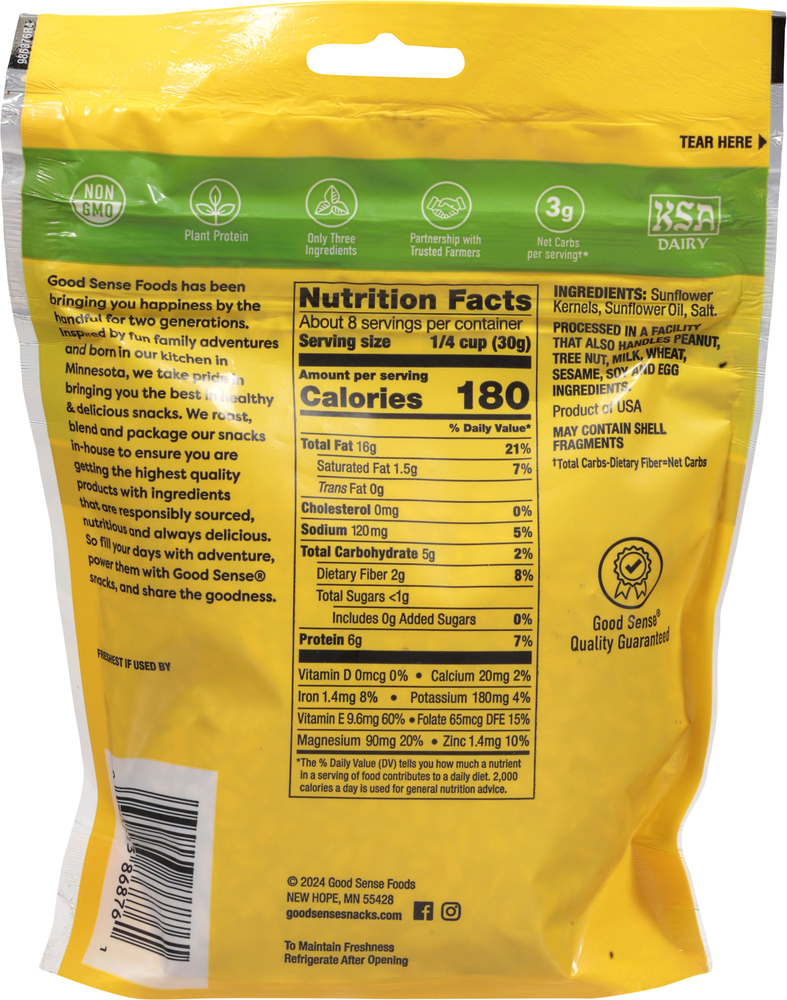 GoodSense Sunflower Kernels, Salted, Roasted-Planogram-Back