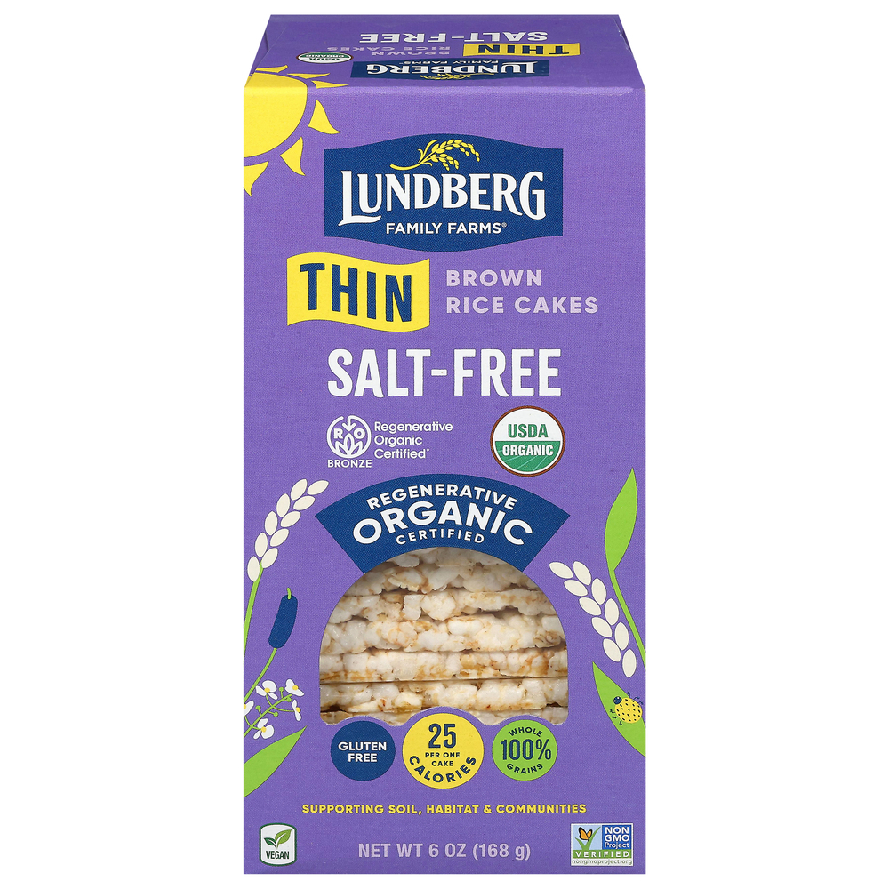 Lundberg Family Farms Thin Stackers Rice Cakes, Organic, Brown Rice-Main