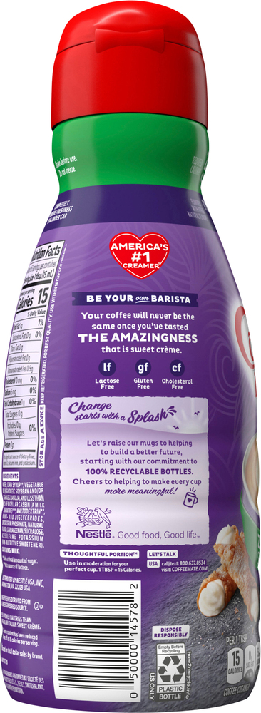 Coffee-Mate Coffee Creamer, Zero Sugar, Italian Sweet Creme-Planogram-Left