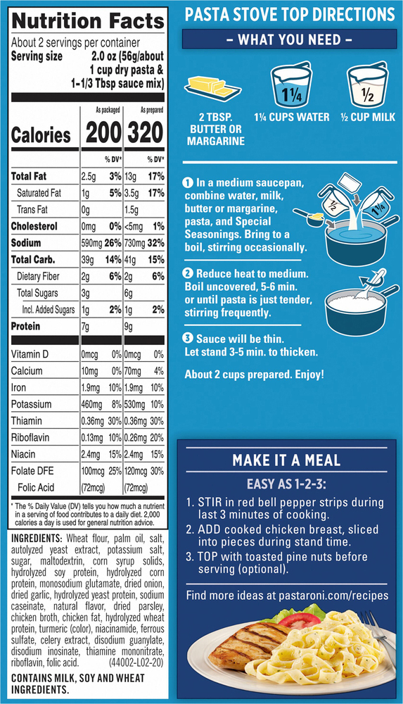 Pasta Roni Fettuccine, Chicken-Planogram-Back