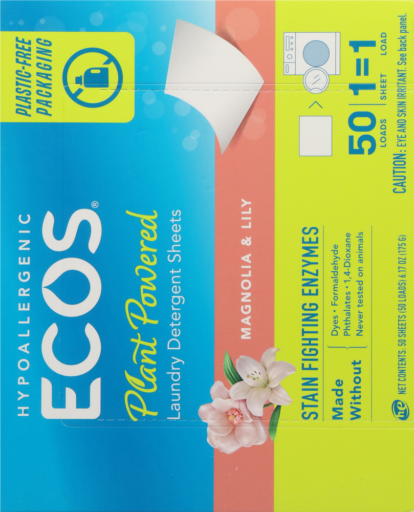 Ecos Laundry Detergent Sheets, Plant Powered, Magnolia & Lily-Planogram ...