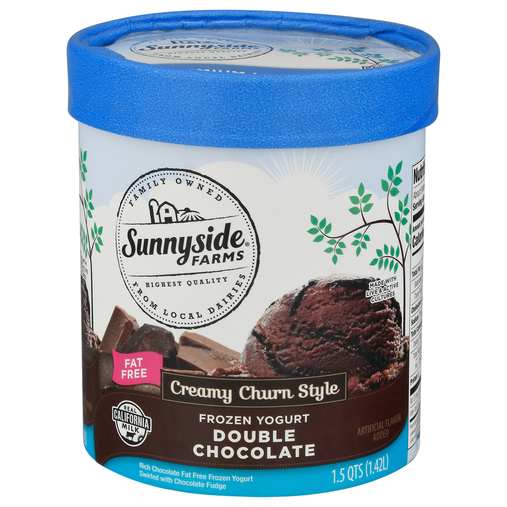 Sunnyside Farms Frozen Yogurt, Double Chocolate, Creamy Churn Style-Main