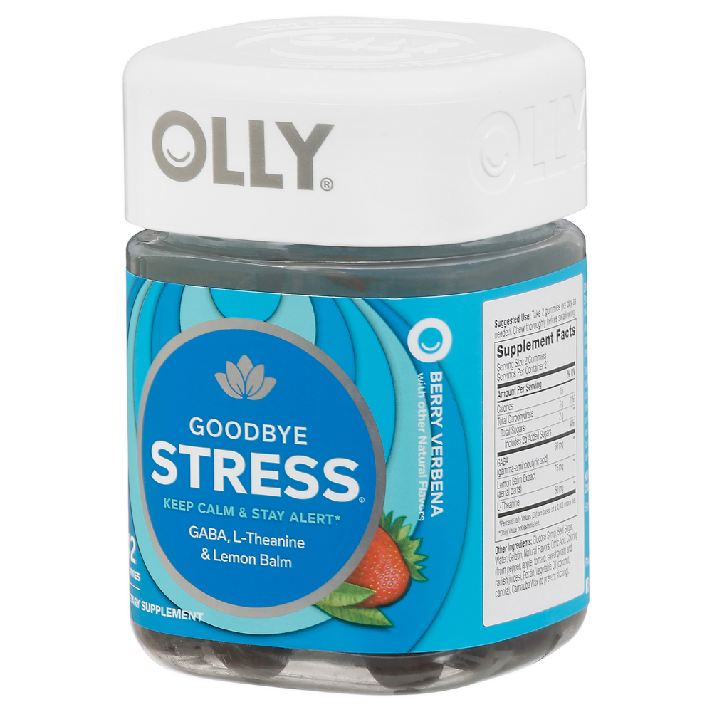 Olly Goodbye Stress, Berry Verbena, Gummies-Front-Right-Elevated