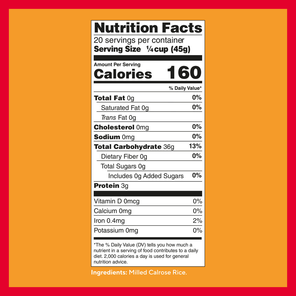 Hinode White Rice, Calrose, Medium Grain-Nutrition-Facts