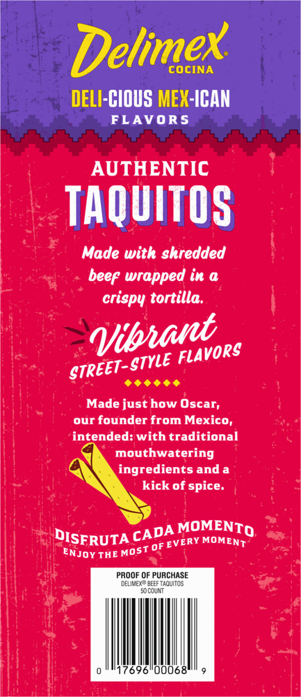 Delimex Cocina Taquitos, Beef, Mexican Street Style-Planogram-Left