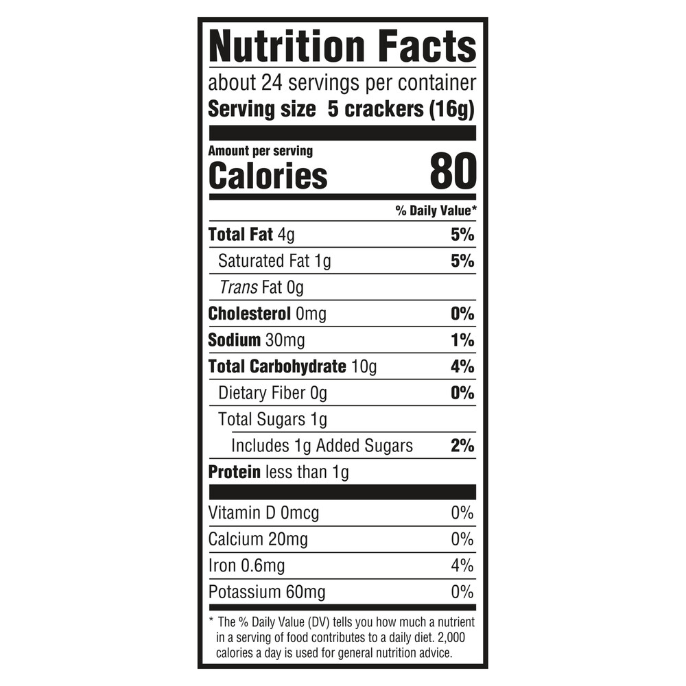 RITZ Hint of Salt Crackers, 13.7 oz-Nutrition-Facts