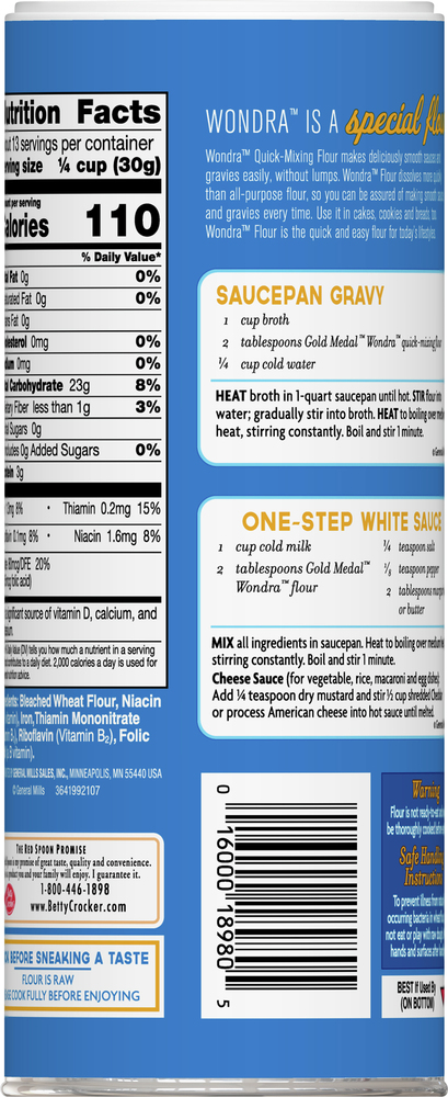 Gold Medal Wondra Quick-Mixing Flour, All-Purpose-Planogram-Back