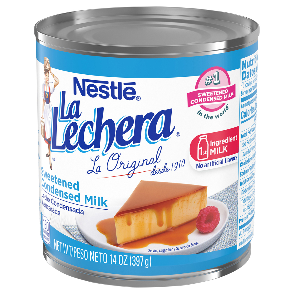 La Lechera Condensed Milk, Sweetened, Original-Front-Right-Elevated