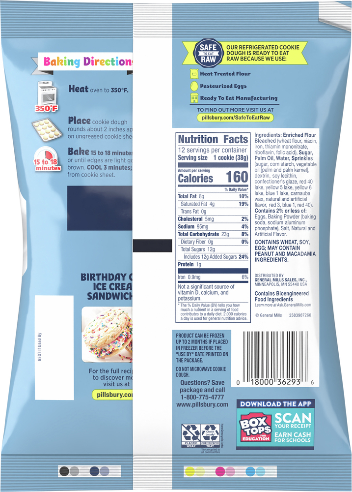 Pillsbury Cookie Dough, Birthday Cake-Planogram-Back