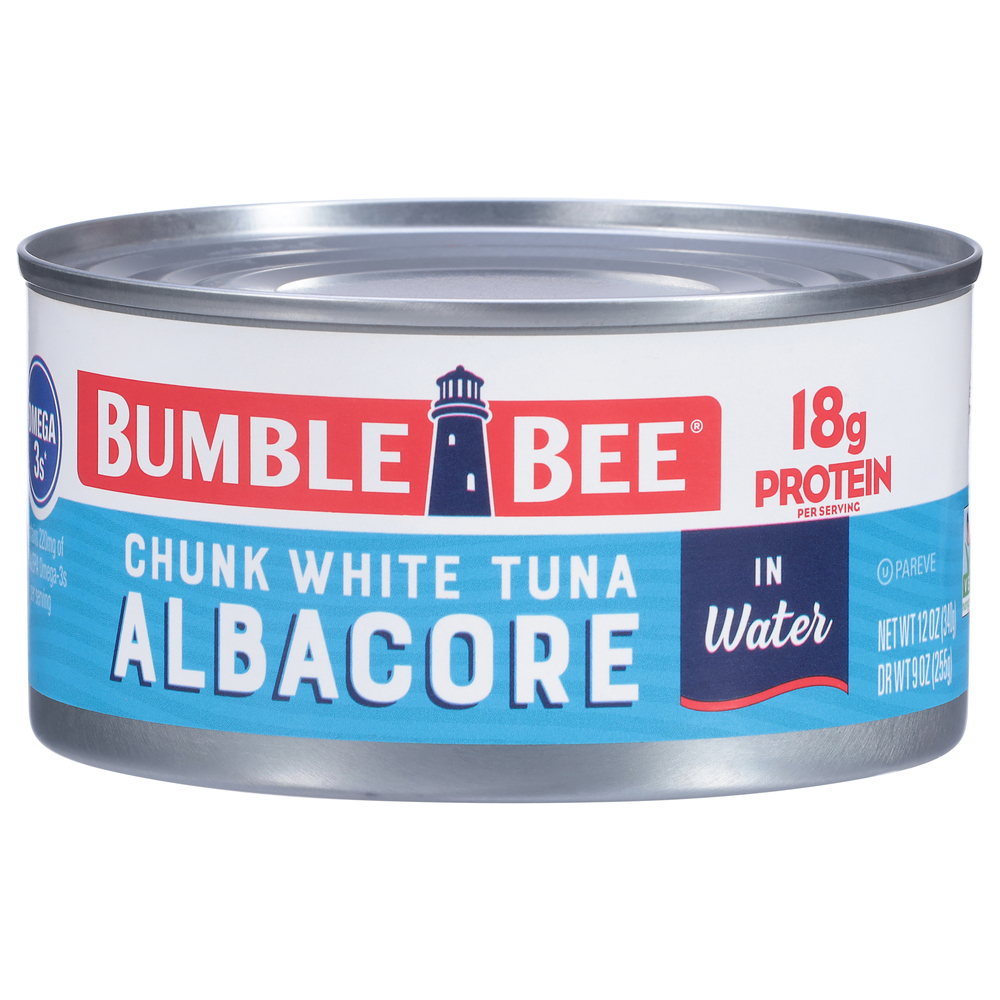 Bumble Bee Tuna in Water, Albacore, Chunk White-Front-Right-Elevated