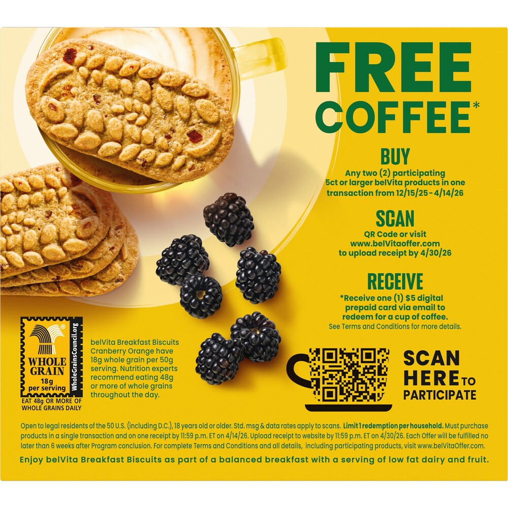 Belvita Breakfast Breakfast Biscuits, Cranberry Orange-Planogram-Back