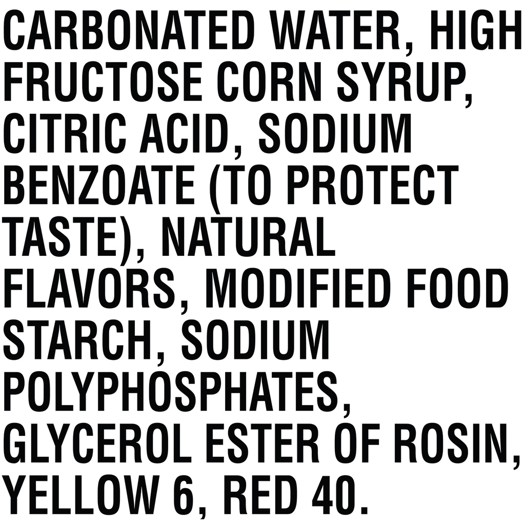 Fanta Orange Soda Fruit Flavored Soft Drink-Ingredients
