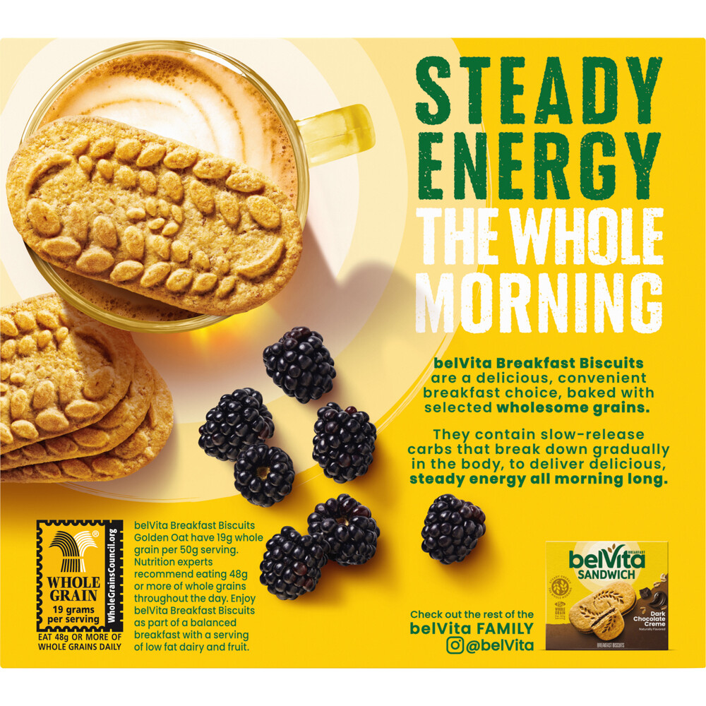 belVita Breakfast Biscuits, Golden Oat-Planogram-Back