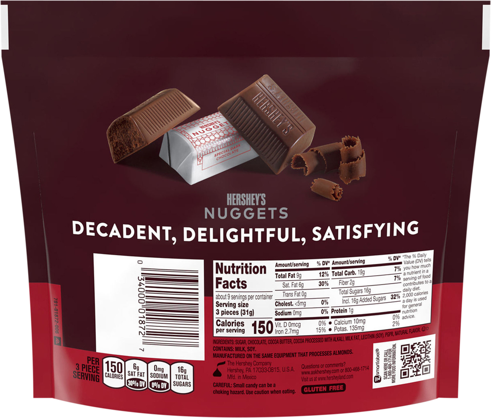 Hershey's Nuggets, Special Dark, Share Pack-Planogram-Back