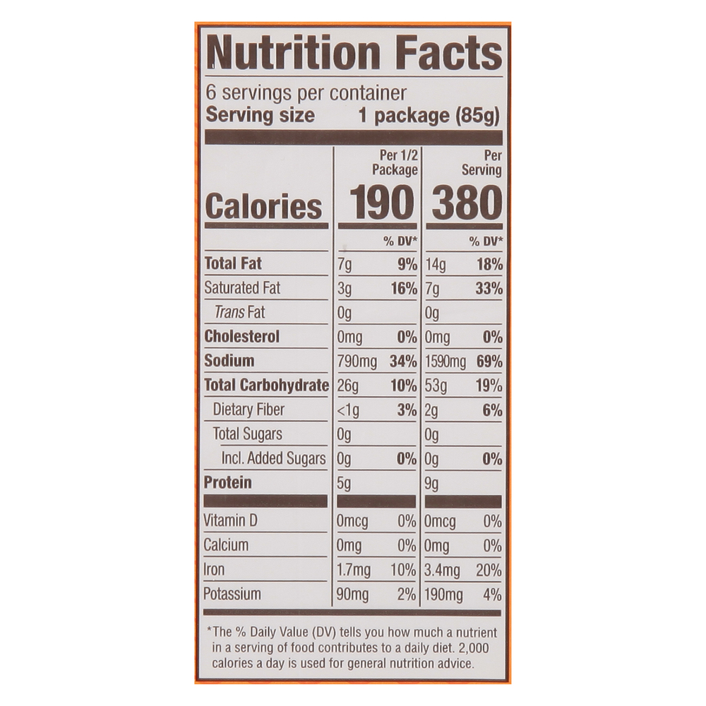 Nissin Top Ramen Ramen Noodle Soup, Chicken Flavor, 6 Pack-Nutrition-Facts