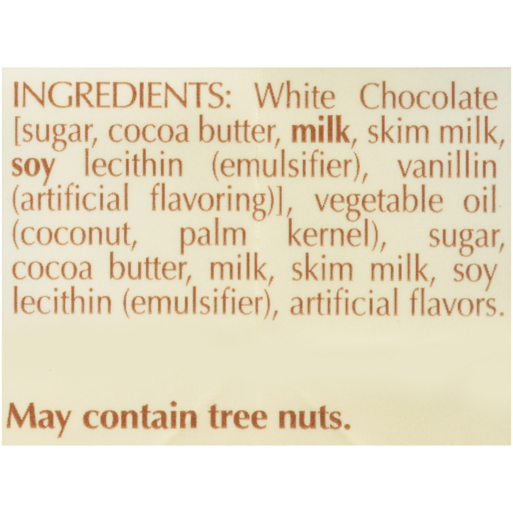 Lindt Lindor Chocolate Truffles, White-Ingredients