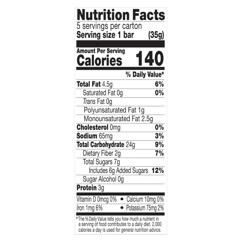 KIND Healthy Grains Granola Bars, Vanilla Blueberry-Nutrition-Facts