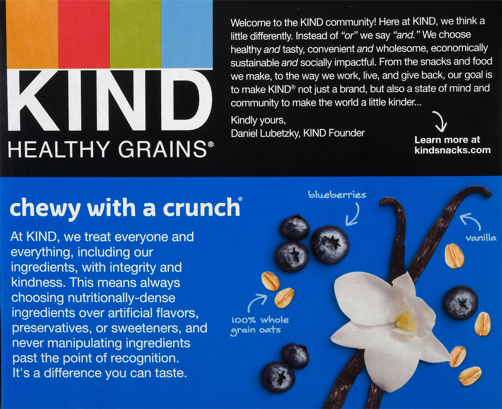 KIND Healthy Grains Granola Bars, Vanilla Blueberry-Planogram-Back