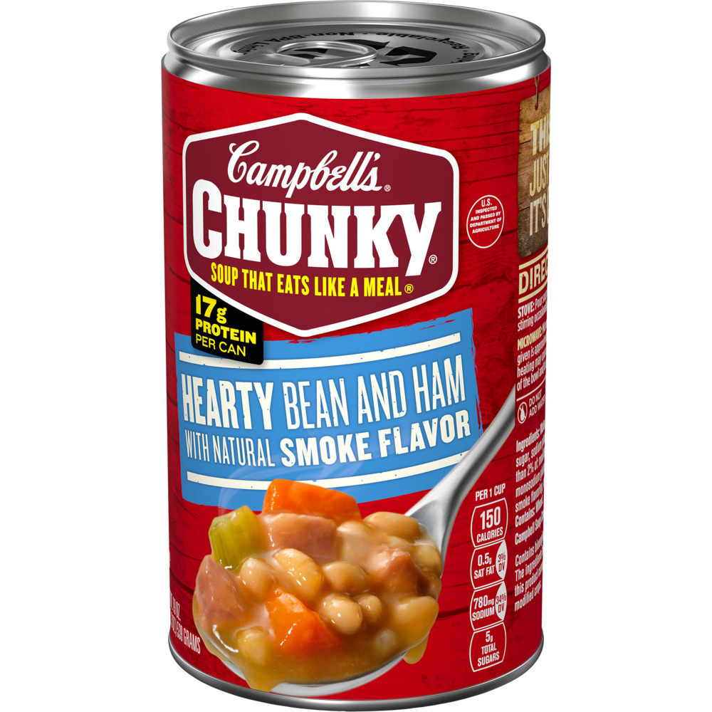 Campbell's® Chunky® Hearty Bean Soup With Ham-Front-Right-Elevated