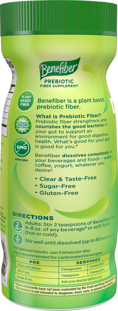 Benefiber Prebiotic Fiber Supplement, Clear & Taste-Free-Planogram-Left