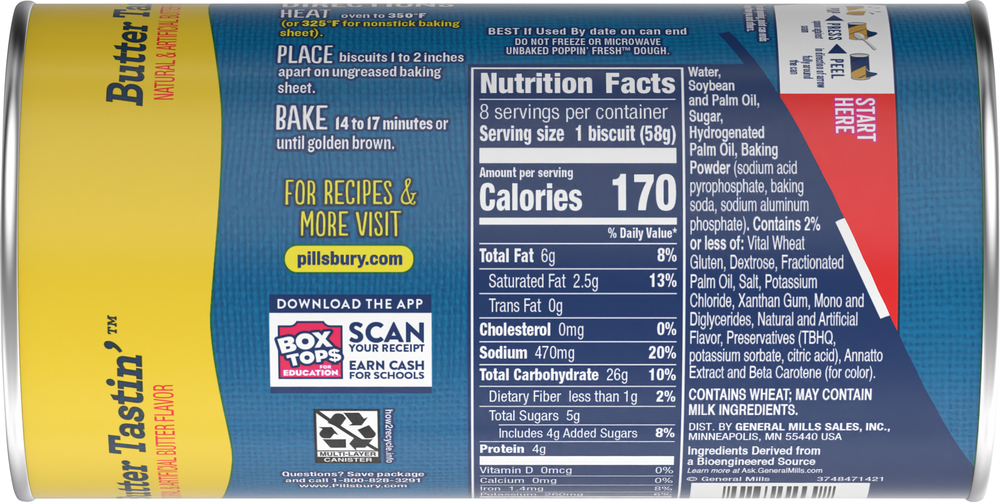 Pillsbury Grands! Biscuits, Butter Tastin, Flaky Layers-Planogram-Back